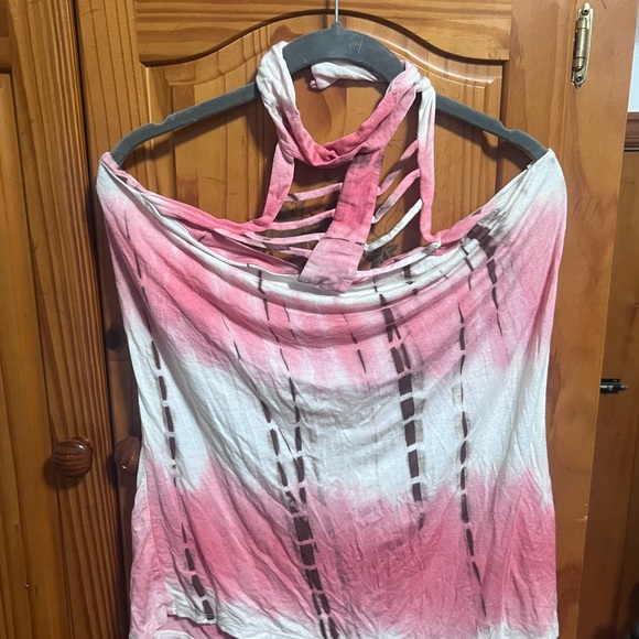VENUS | Tops | Venus Pink And White Asymmetrical Tank Top | Poshmark